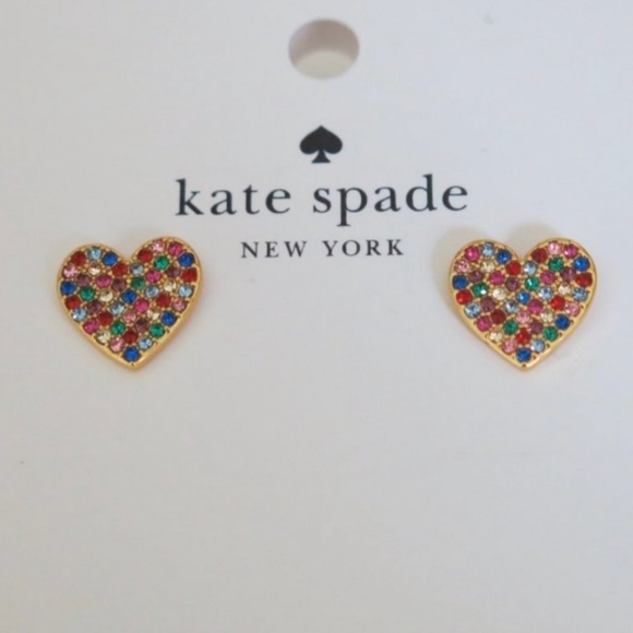 kate spade | Jewelry | Nwt Kate Spade Yours Truly Pave Studs Heart ...